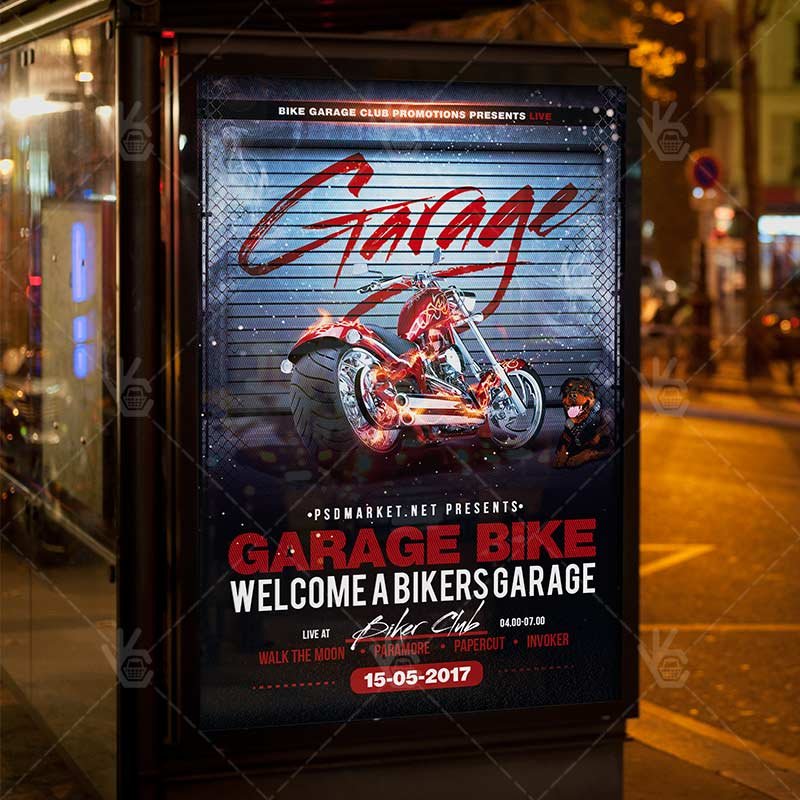 Bikers Garage - Premium Flyer PSD Template | PSDmarket
