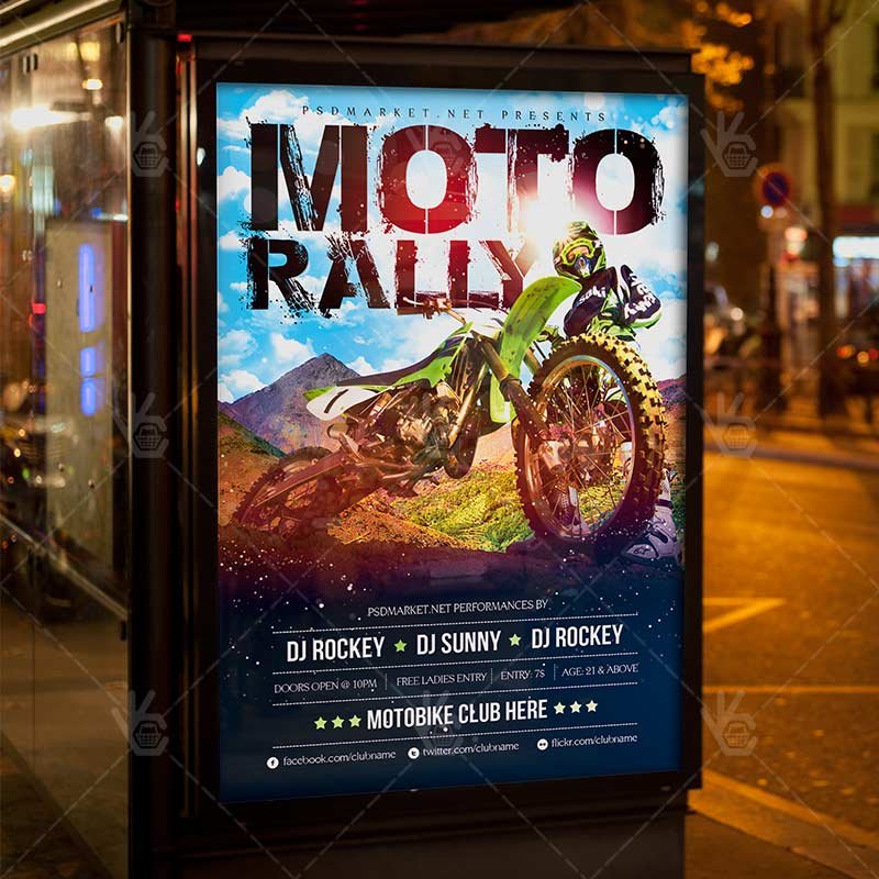 Moto Rally - Premium Flyer PSD Template | PSDmarket