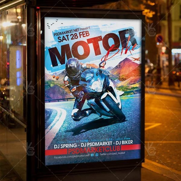 Motor Bike - Premium Flyer PSD Template | PSDmarket