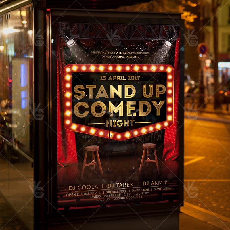Stand Up Comedy Night - Premium Flyer PSD Template | PSDmarket