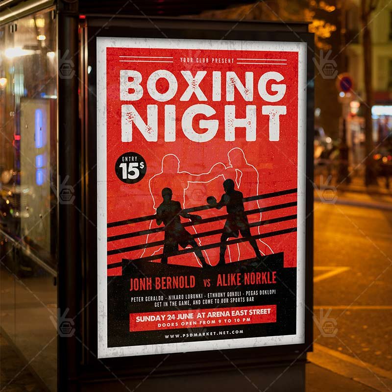 Boxing Night - Premium Flyer PSD Template | PSDmarket
