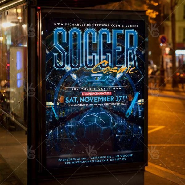 Cosmic Soccer - Premium Flyer PSD Template | PSDmarket