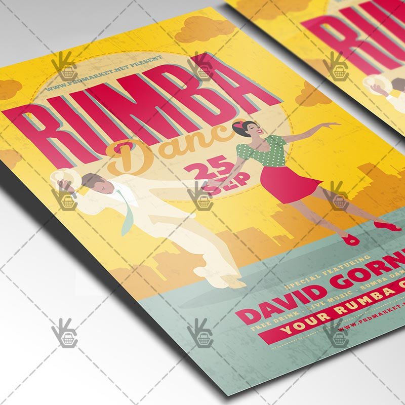 Retro Rumba Dance - Premium Flyer PSD Template | PSDmarket