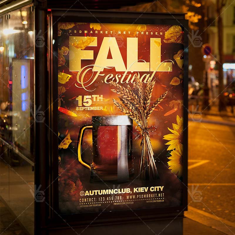 Fall Festival Night - Autumn Flyer PSD Template | PSDmarket
