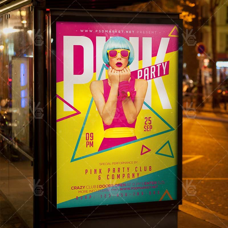 Pink Party - Club Flyer PSD Template | PSDmarket