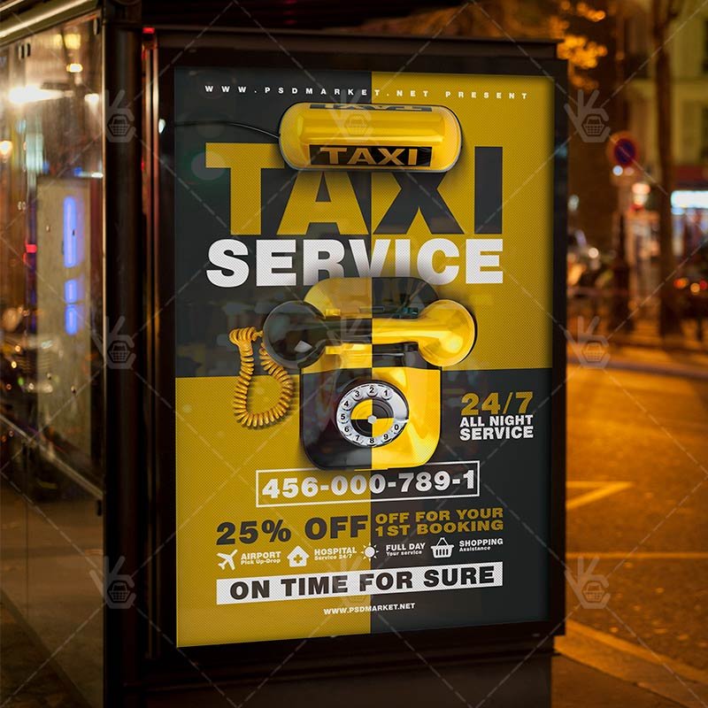 Taxi Service - Business Flyer PSD Template | PSDmarket