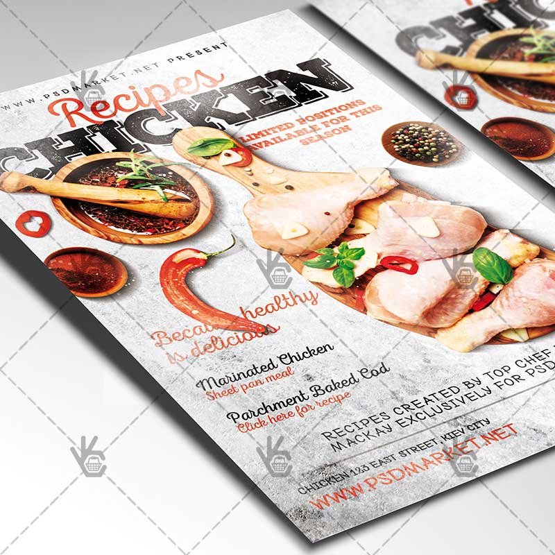 Chicken Recipes - Food Flyer PSD Template | PSDmarket