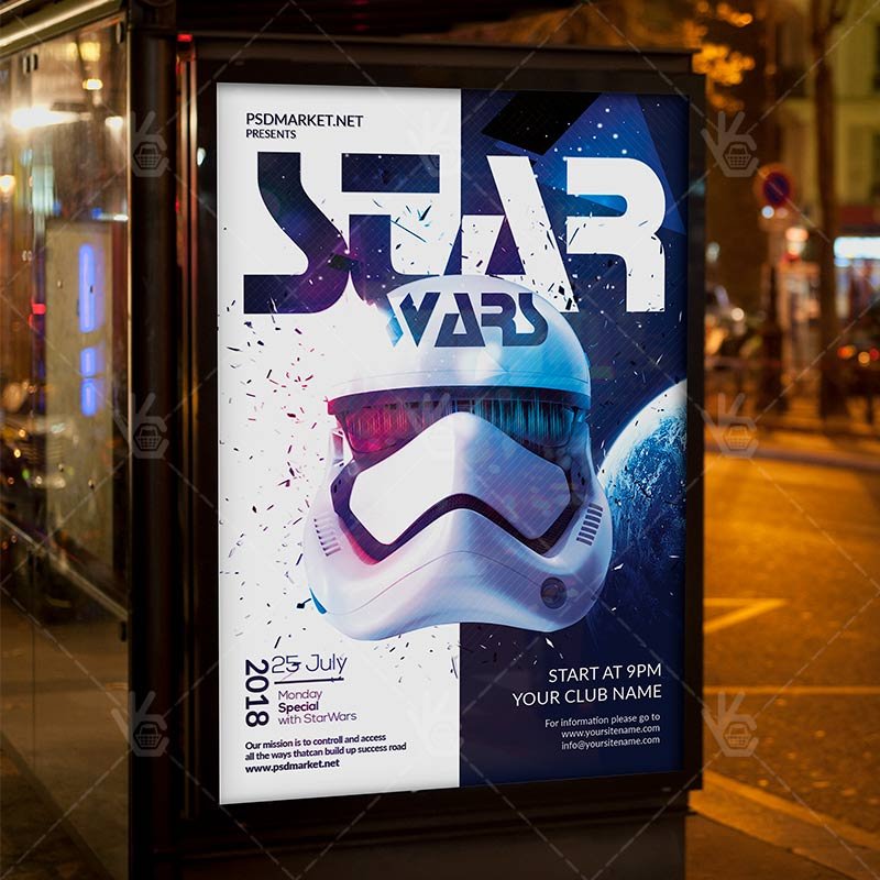 Star Wars - Club Flyer PSD Template | PSDmarket