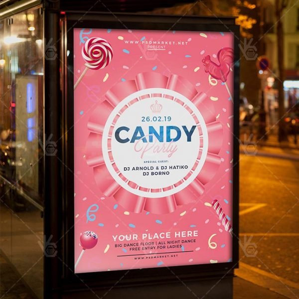 Candy Party - Club Flyer PSD Template | PSDmarket