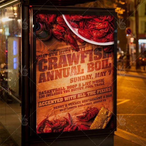 Crawfish Boil Flyer - Business PSD Template | PSDmarket