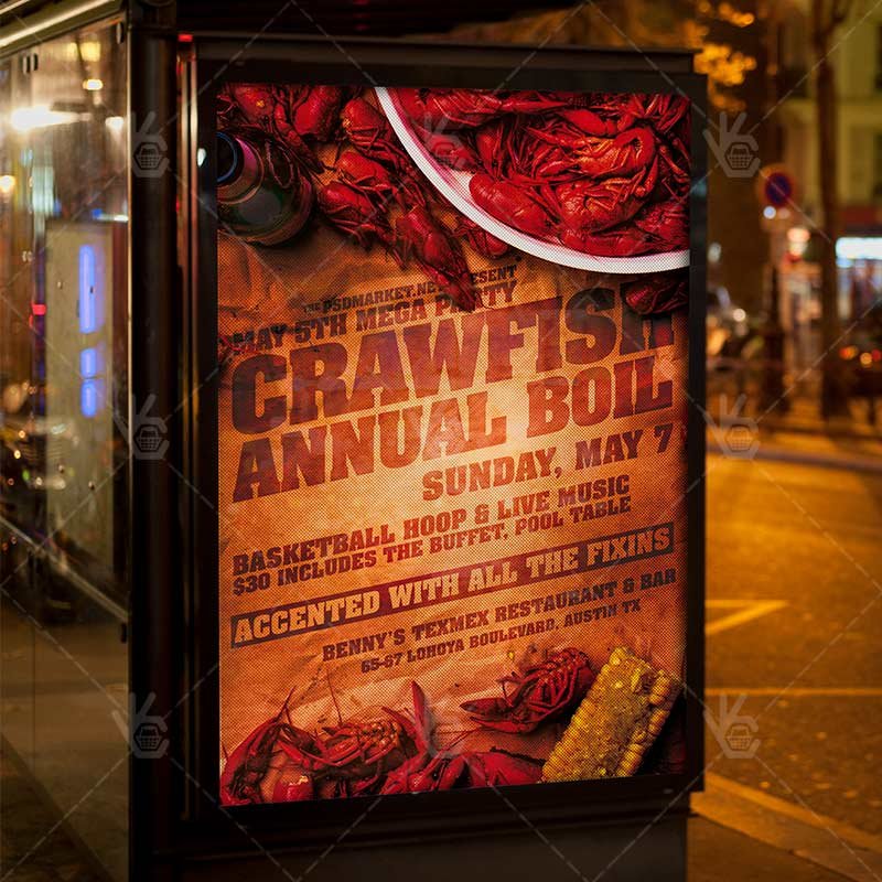 Crawfish Boil Flyer - Business PSD Template | PSDmarket