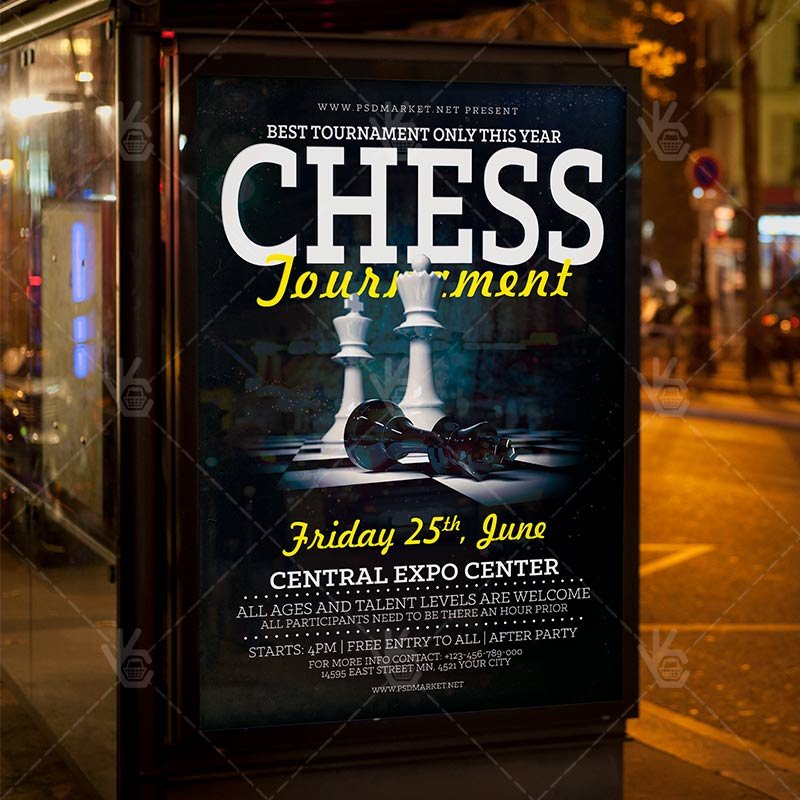 Chess Tournament Flyer - PSD Template | PSDmarket