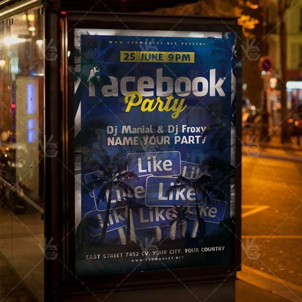Facebook Party Flyer - PSD Template | PSDmarket
