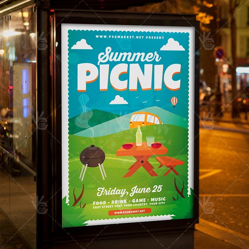 Download Summer Picnic Flyer - PSD Template | PSDmarket