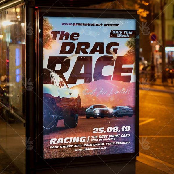 Download Drag Race Flyer - PSD Template | PSDmarket