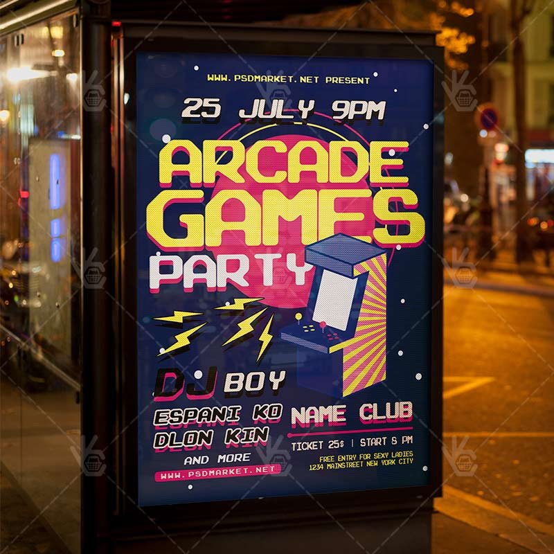 Download Arcade Game Flyer - PSD Template | PSDmarketAfrican Flyer