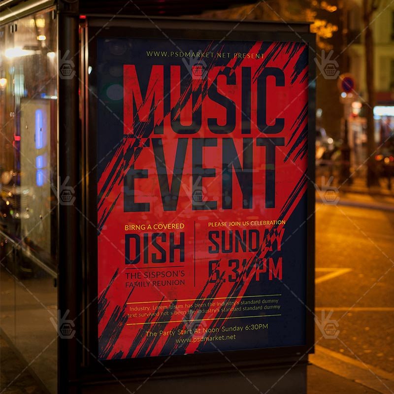Download Music Event Flyer - PSD Template | PSDmarket