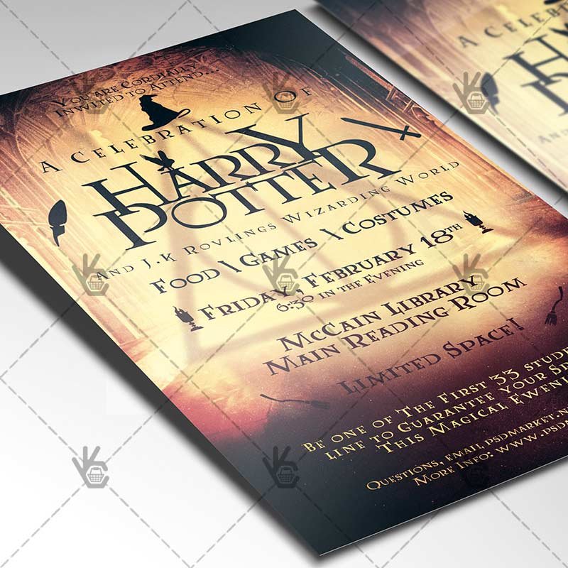 Download Harry Potter Flyer - PSD Template | PSDmarket