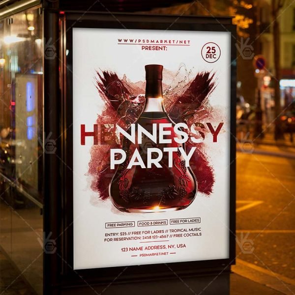 Download Hennessy Party Flyer - PSD Template | PSDmarket