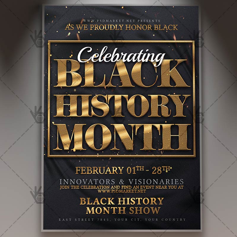 Black History Month Celebrating Flyer PSD Template PSDmarket
