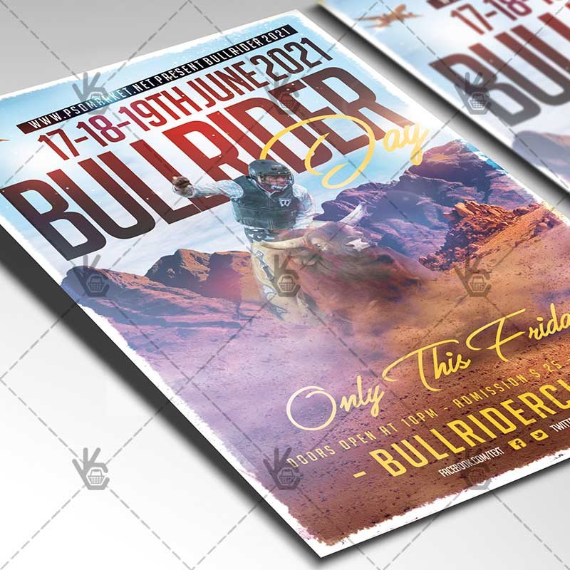 Download Bull Rider Flyer - PSD Template | PSDmarket