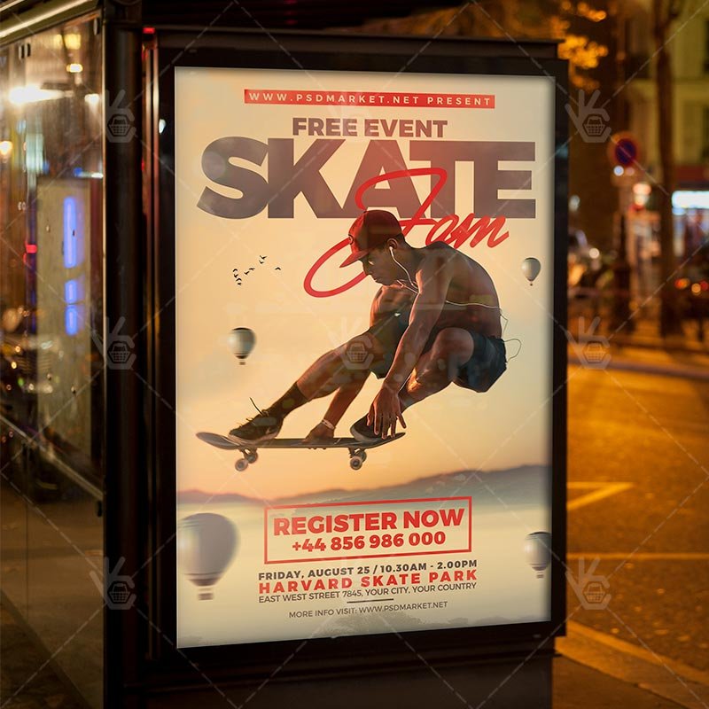 Download Skateboard Flyer - PSD Template | PSDmarket