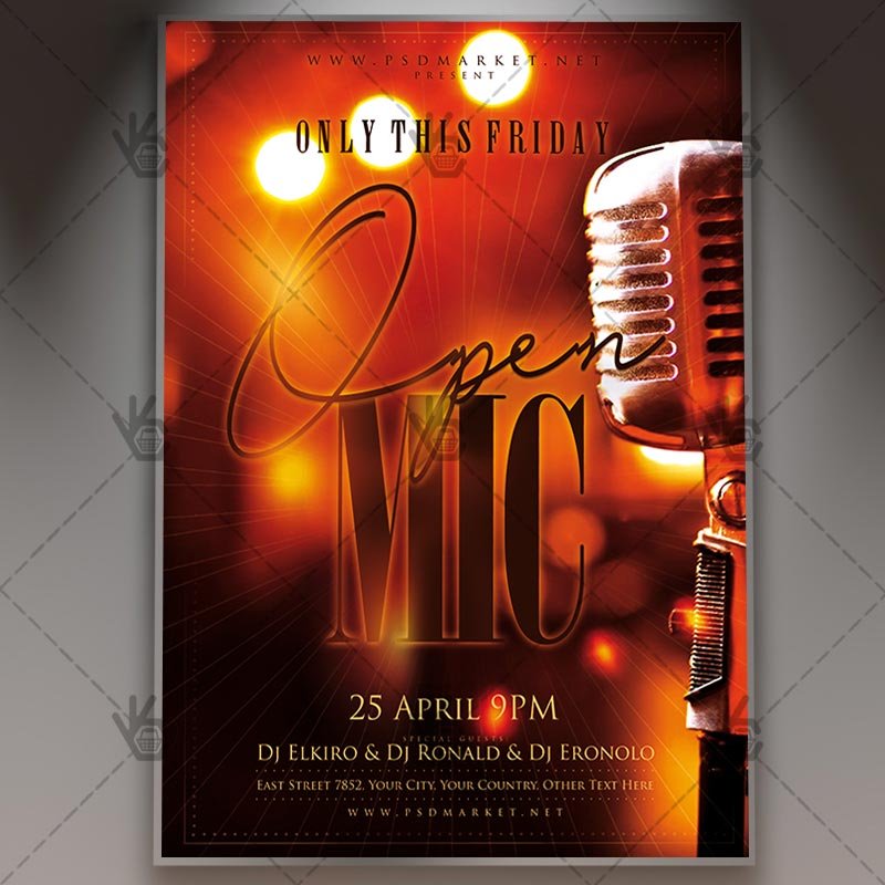 Download Open Mic Flyer PSD Template PSDmarket