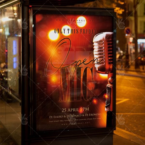 Download Open Mic Flyer - PSD Template | PSDmarket