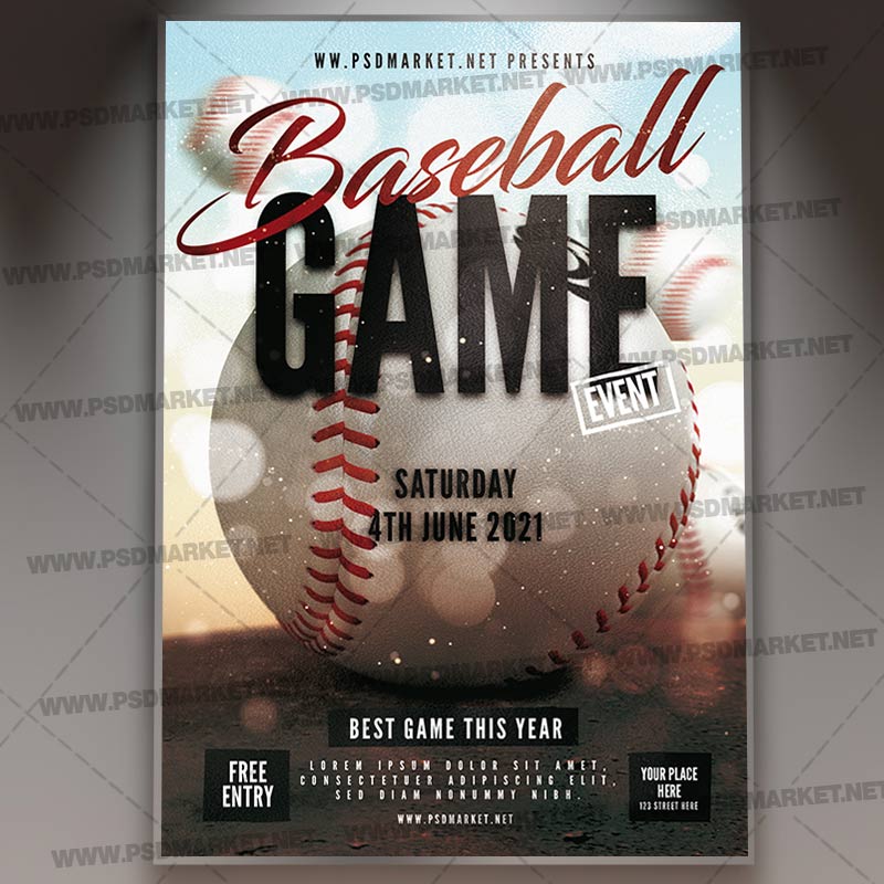 Download Baseball Tournament Flyer PSD Template PSDmarket