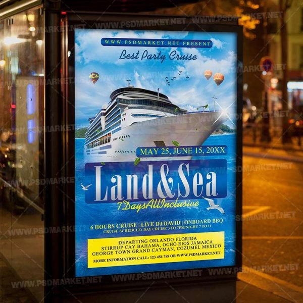 Download Cruise Ship Flyer - PSD Template | PSDmarket