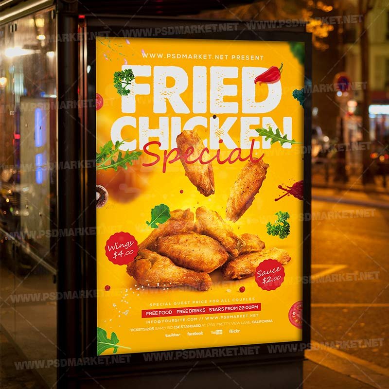 Download Fried Chicken Flyer - PSD Template | PSDmarket