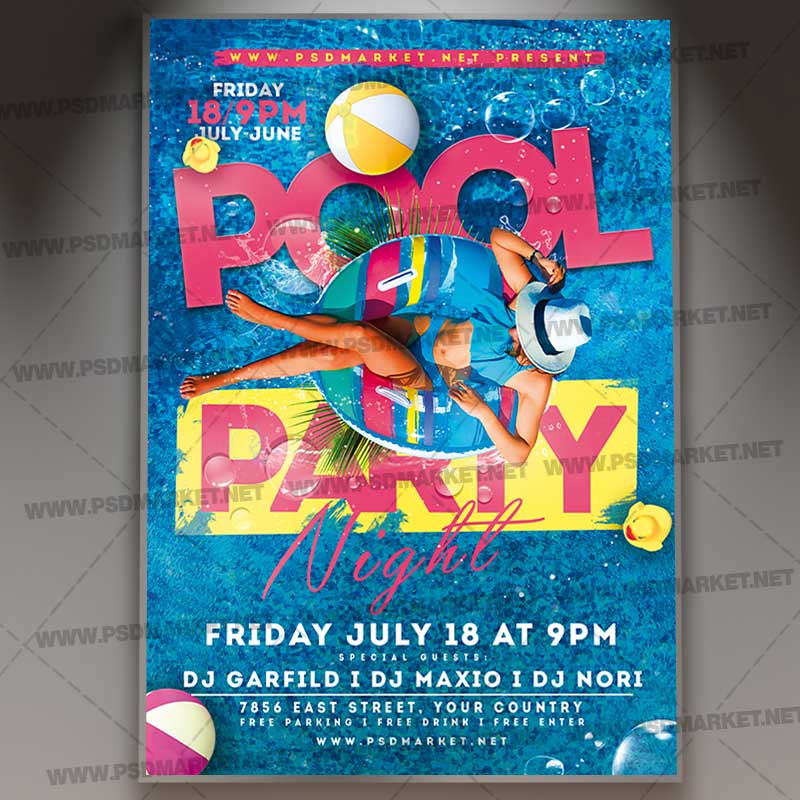 Download Pool Party Event Flyer PSD Template PSDmarket