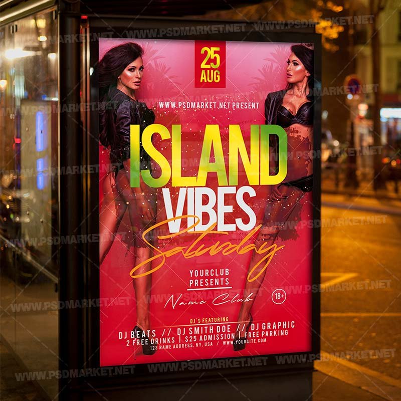 Download Island Vibes Flyer - PSD Template | PSDmarket