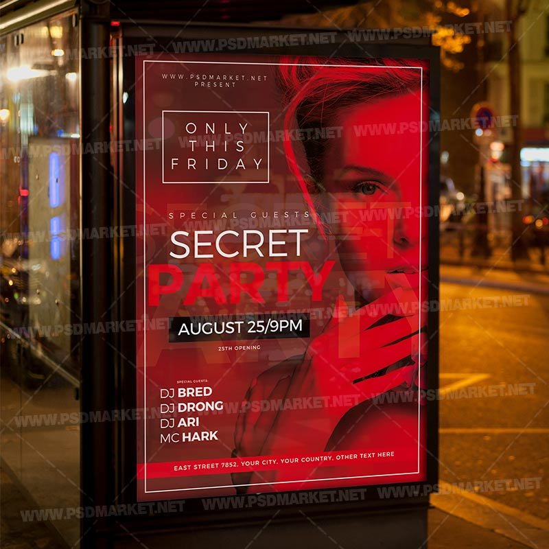 Download Secret Party Flyer - PSD Template | PSDmarket
