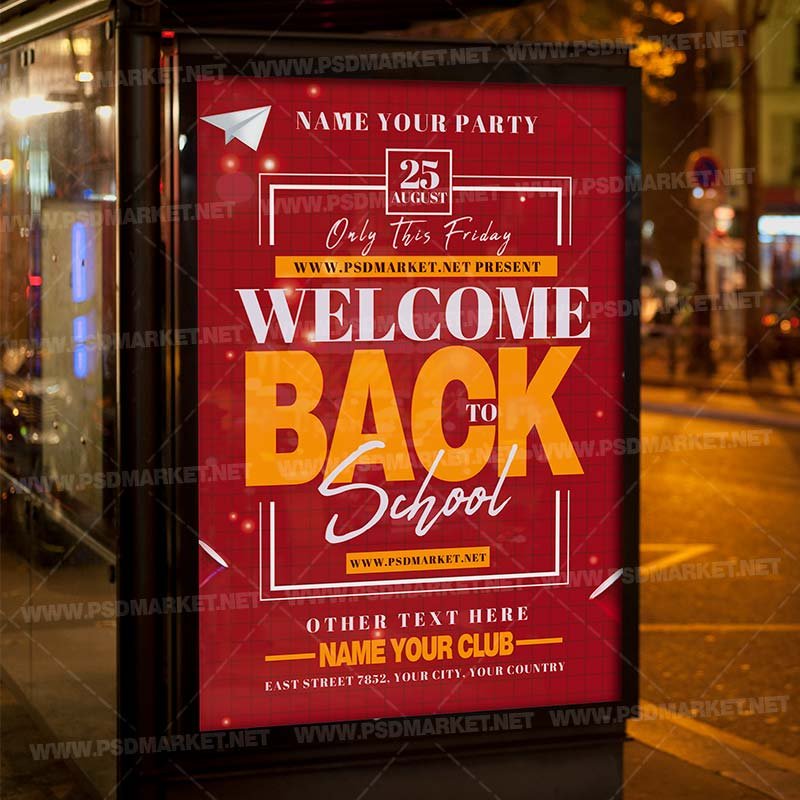 Welcome Back To School Event Flyer - PSD Template | PSDmarket