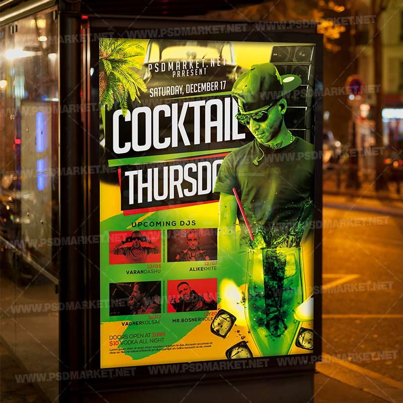 Cocktail Thursday Flyer - PSD Template | PSDmarketAfrican Flyer