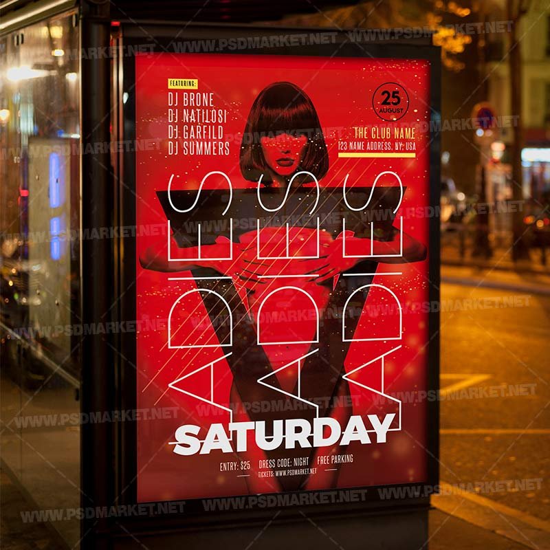Download Ladies Saturday Flyer - PSD Template | PSDmarket