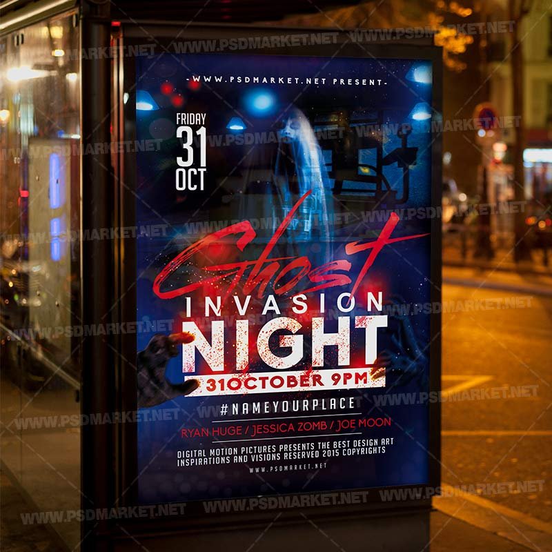 Download Ghost Night Flyer - PSD Template | PSDmarket