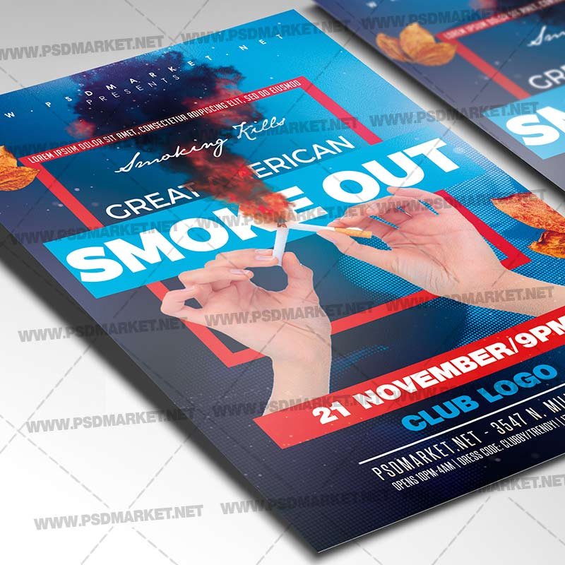 Download Great American Smoke Out Flyer - PSD Template | PSDmarket