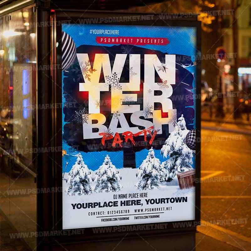 Download Winter Bash Party Flyer - PSD Template | PSDmarket