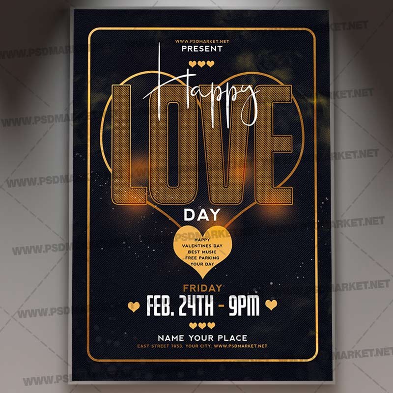 Download Happy Love Day Flyer - PSD Template | PSDmarket