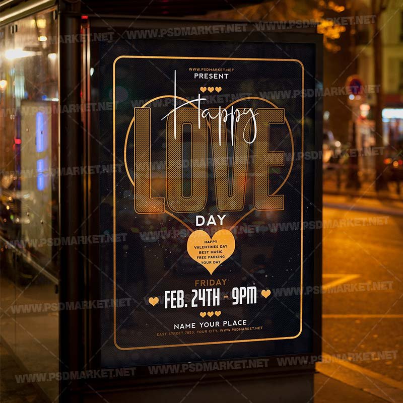 Download Happy Love Day Flyer - PSD Template | PSDmarket