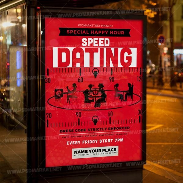 Download Speed Dating Party Night Flyer - PSD Template | PSDmarket