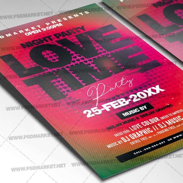 Download Love Time Party Flyer - PSD Template | PSDmarket