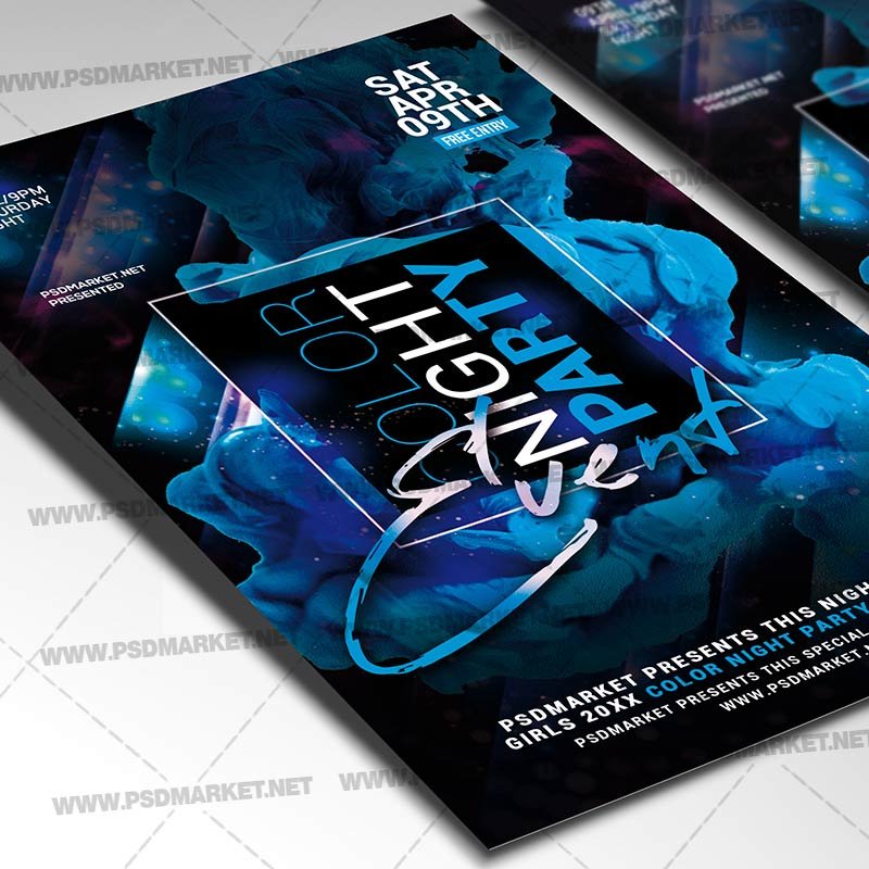 Download Color Night Party Template - Flyer PSD | PSDmarket