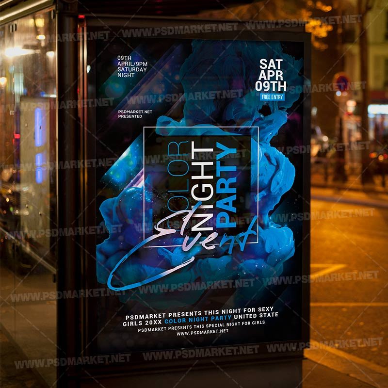 Download Color Night Party Template - Flyer PSD | PSDmarket