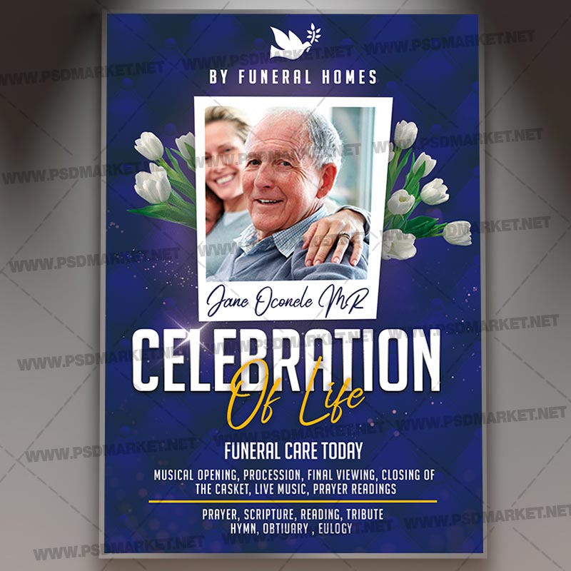 Free Funeral Flyer Template Psd Printable Templates