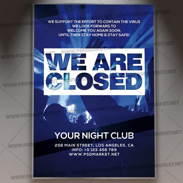 Download Closed Club Template - Flyer PSD | PSDmarket