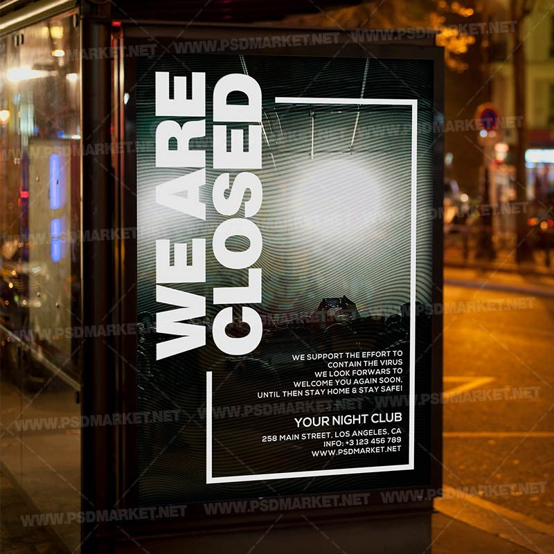 Download Club Closed Template - Flyer PSD | PSDmarket