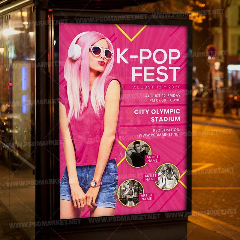 Download K-POP Fest Template - Flyer PSD | PSDmarket
